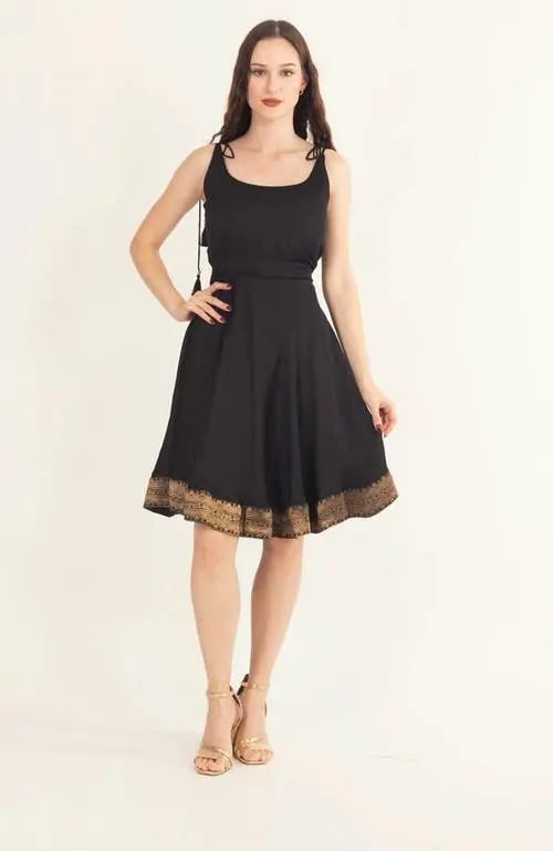 RAAS Zila Mini Fit & Flare Dress With Bow Tie