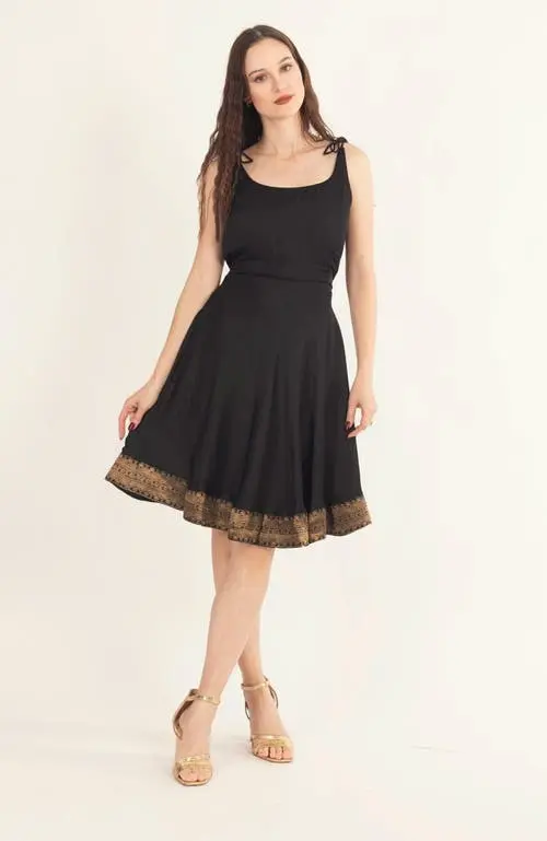 RAAS Zila Mini Fit & Flare Dress With Bow Tie - Black