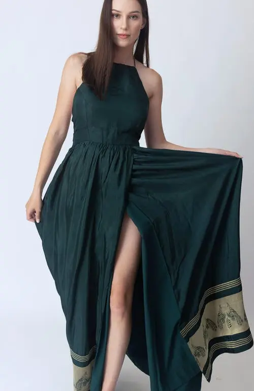 RAAS Ceres Halter Maxi Dress With Slit
