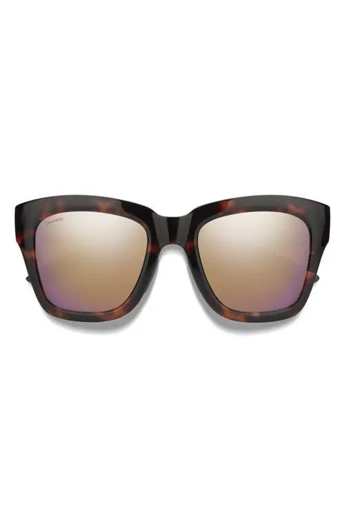 SMITH Optics Sway 52mm Chromapop™ Polarized Square Sunglasses - Tortoise / Rose Gold Mirror