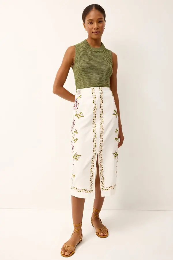 MARIE OLIVER Nev Knit Top - Pesto