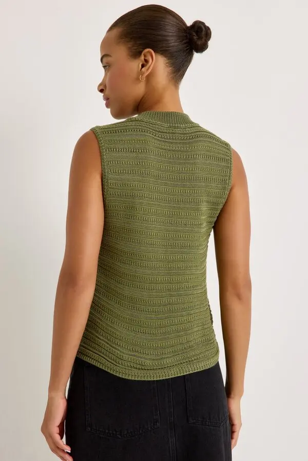 MARIE OLIVER Nev Knit Top - Pesto