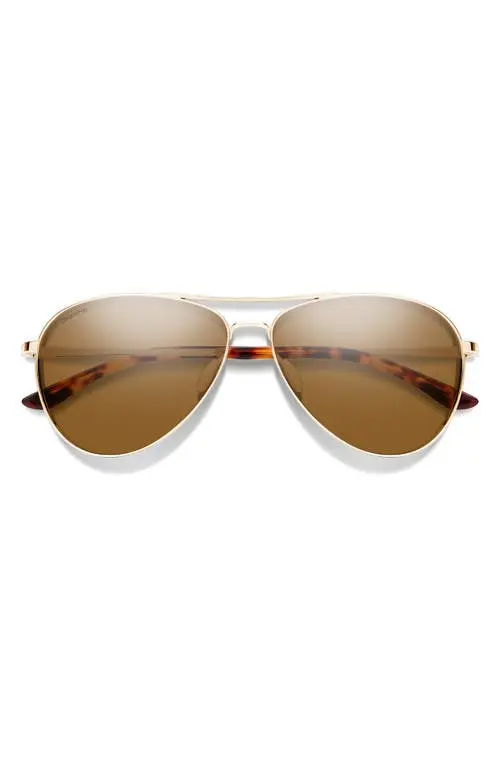 SMITH Langley Ii 61mm Chromapop™ Polarized Aviator Sunglasses - Gold / Brown