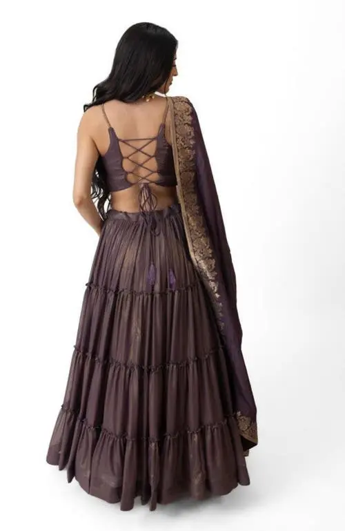 RAAS Gaia Shimmer Tiered Lehenga Choli Set