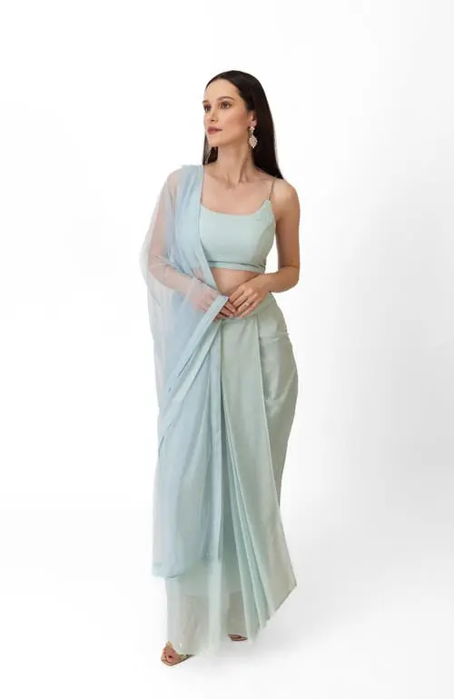 RAAS Kiya Shimmer Drape Skirt Set