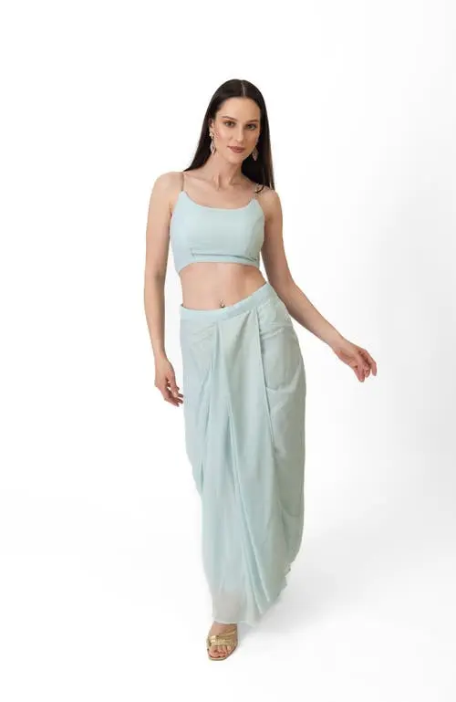 RAAS Kiya Shimmer Drape Skirt Set