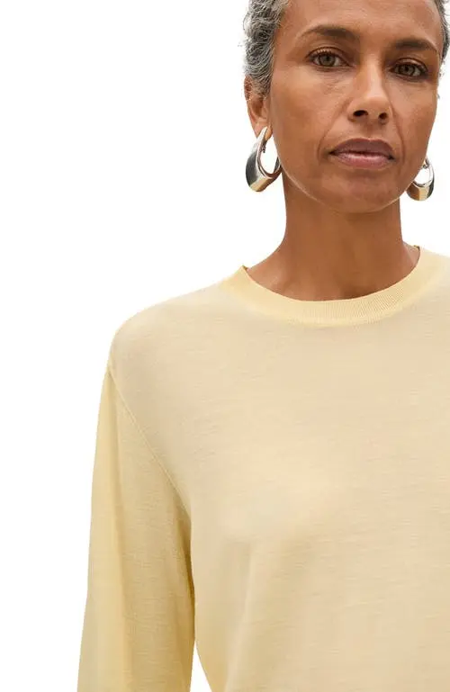 Another Tomorrow Featherweight Crewneck - Butter