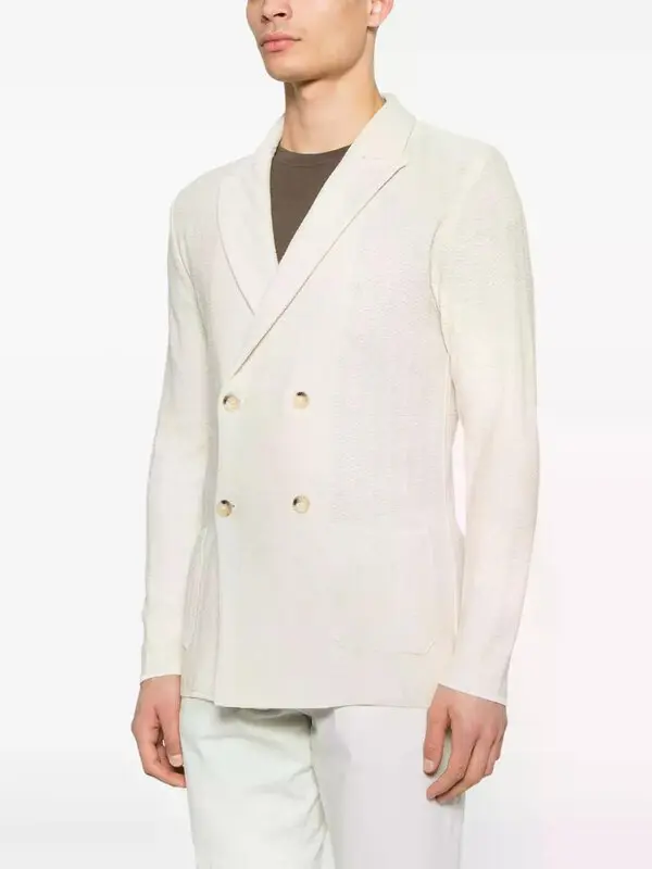 MANUEL RITZ Textured Double-breasted Blazer