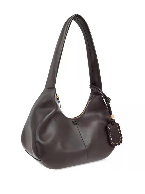 GANNI Medium Leather Shoulder Bag - Brown