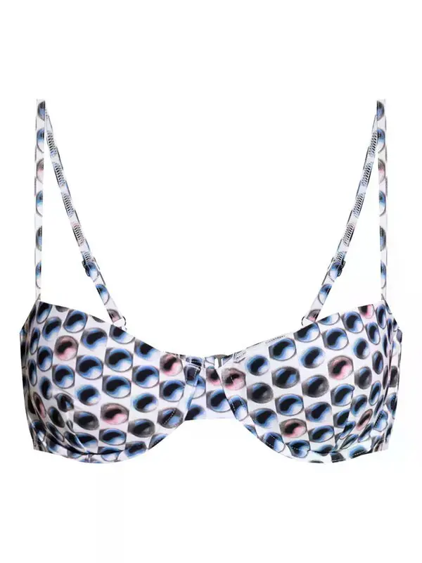 Tory Burch Eye-print Bikini Top - Blue