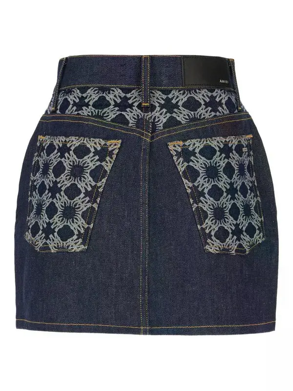 Amiri Monogram-print Denim Skirt