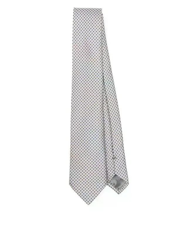 Emporio Armani Patterned Jacquard Tie - Grey