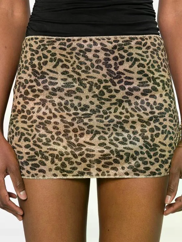 Oseree Leopard-print Mini Skirt