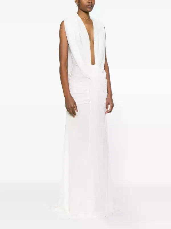Christopher Esber Ripple Draped Maxi Dress - White