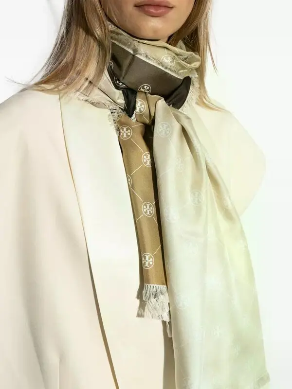 Tory Burch Fringe-detail Logo Scarf