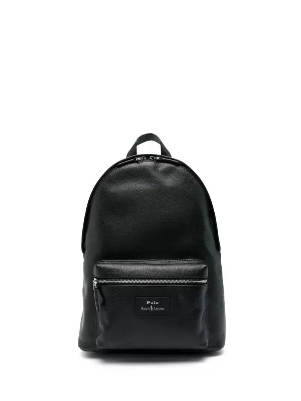 Polo Ralph Lauren Pebbled Leather Backpack - Black