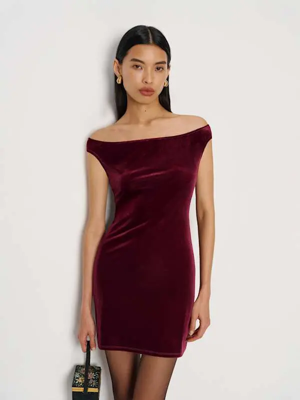 Reformation Lia Knit Mini Dress - Purple | Editorialist