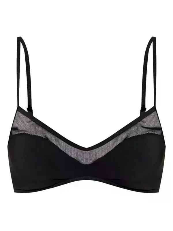 Tory Burch Sheer Panel Bikini Top - Black