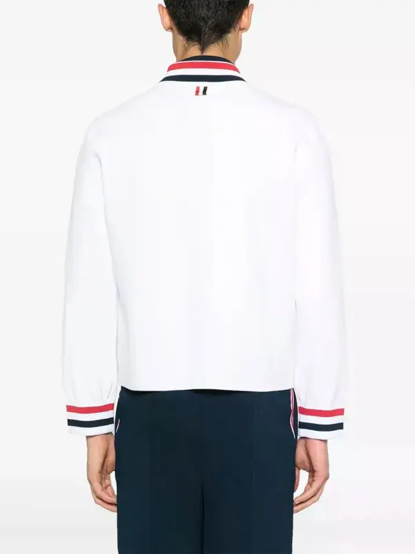 Thom Browne Rwb-stripe Knitted Bomber Jacket