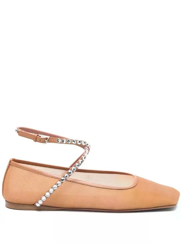Amina Muaddi Ane Ballet Flats - Neutrals