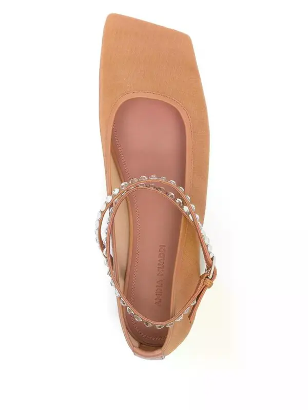 Amina Muaddi Ane Ballet Flats - Neutrals