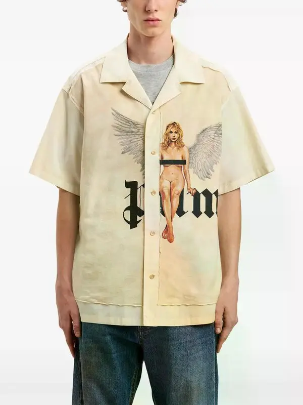 Palm Angels Crystal Pin Up Shirt