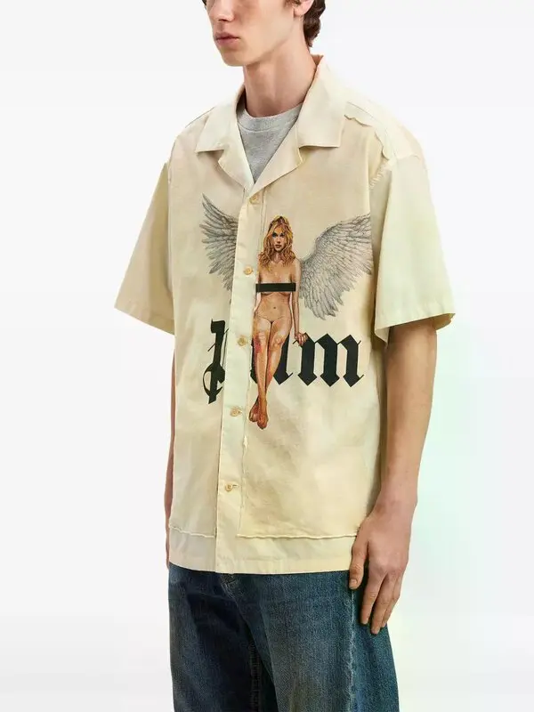 Palm Angels Crystal Pin Up Shirt