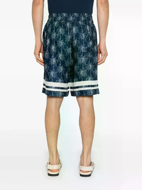 LANEUS Palm Tree-print Shorts - Blue