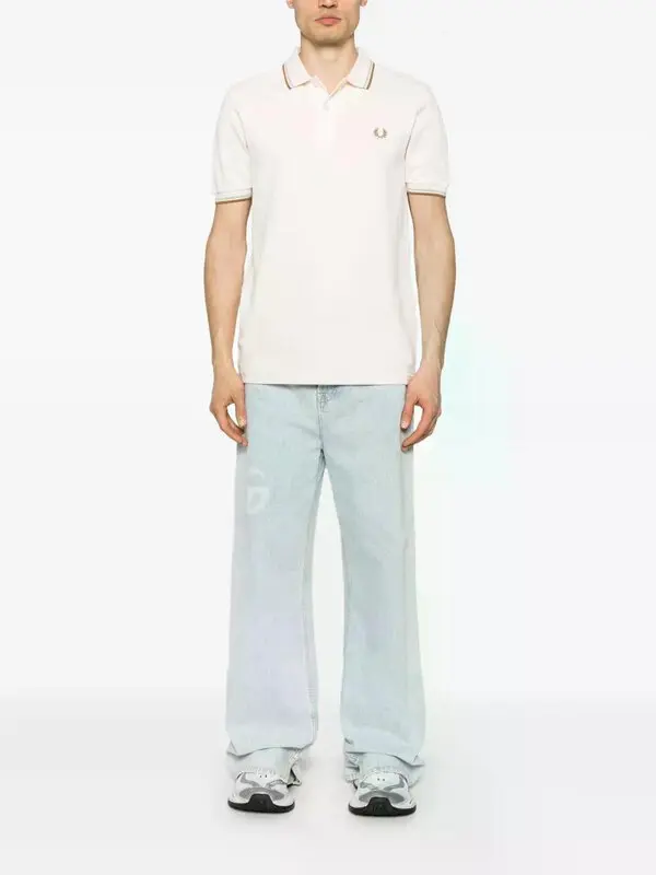 Comme Des Garçons Embroidered-motif Polo Shirt - Pink