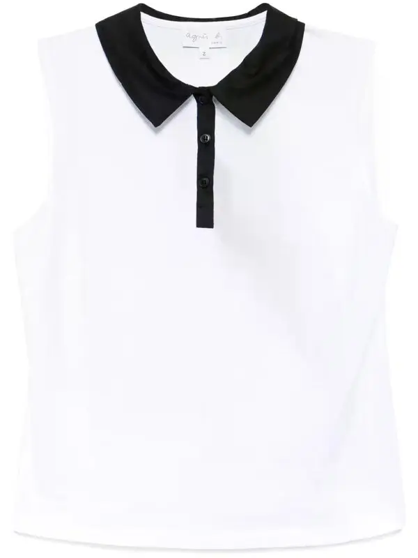 AGNÈS B. Cotton Polo Top - White