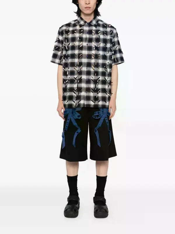 JUNTAE KIM Laser-slashed Shirt - Blue