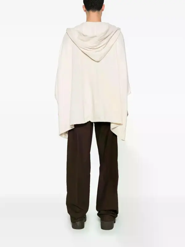 Rick Owens V-neck Hoodie - Neutrals