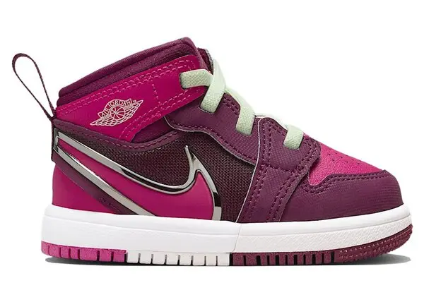 JORDAN 1 Mid Rm Easyon Sneakers - Bordeaux/white/volt Tint