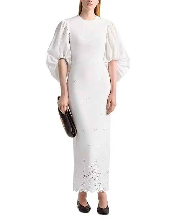 Altuzarra Danielle Eyelet Dress - Optic White