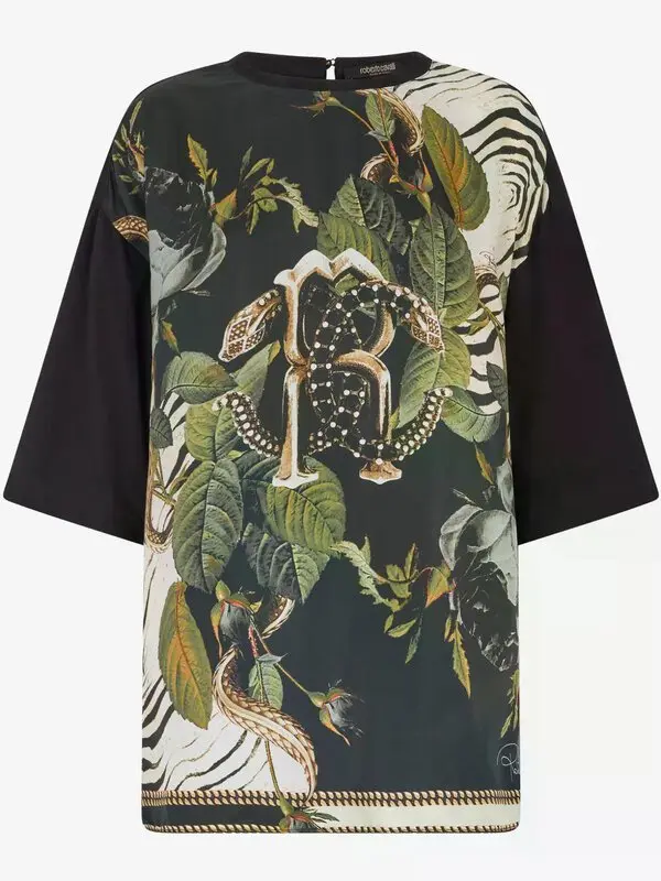 Roberto Cavalli Floral-print T-shirt - Green