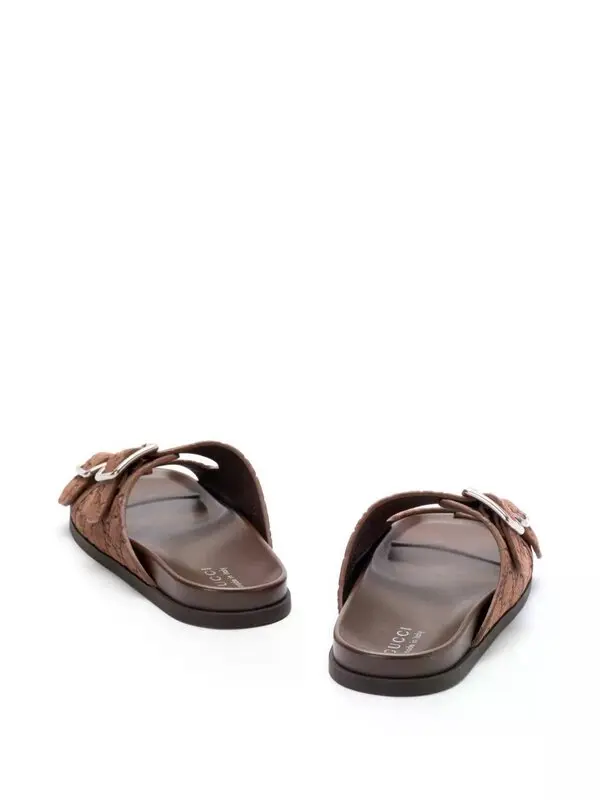 Gucci Leather Slides - Brown
