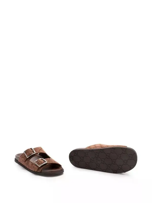 Gucci Leather Slides - Brown