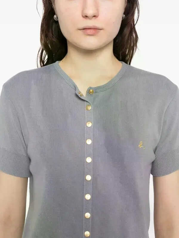 AGNES B. Short-sleeved Snap Top