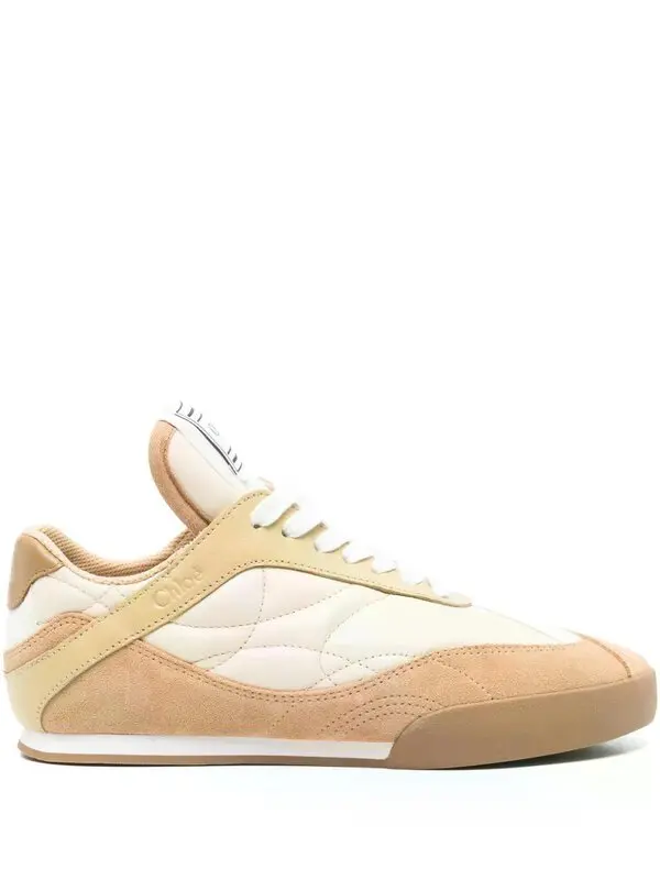 Chloé Quilted-panel Sneakers - Neutrals