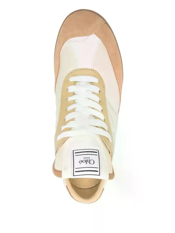 Chloé Quilted-panel Sneakers - Neutrals