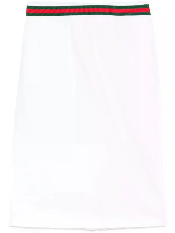 Gucci Web-stripe Midi Skirt - White