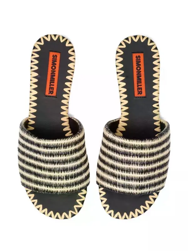 SIMONMILLER Raffia Salerno Slides - Black