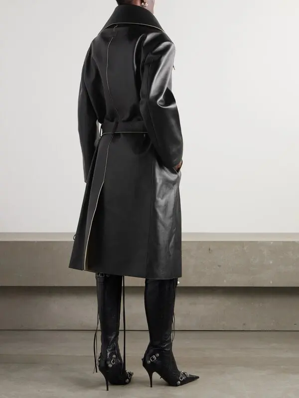 Acne Studios Belted Leather Coat