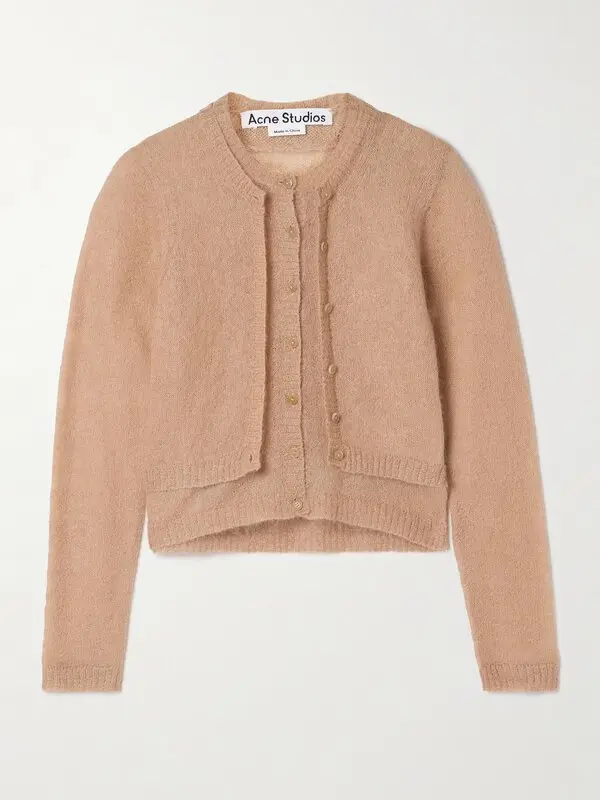 Acne Studios Mohair-blend Cardigan - Neutrals