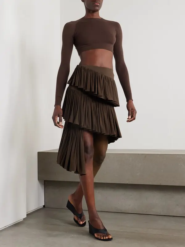 Alaïa Tiered Asymmetric Mini Skirt