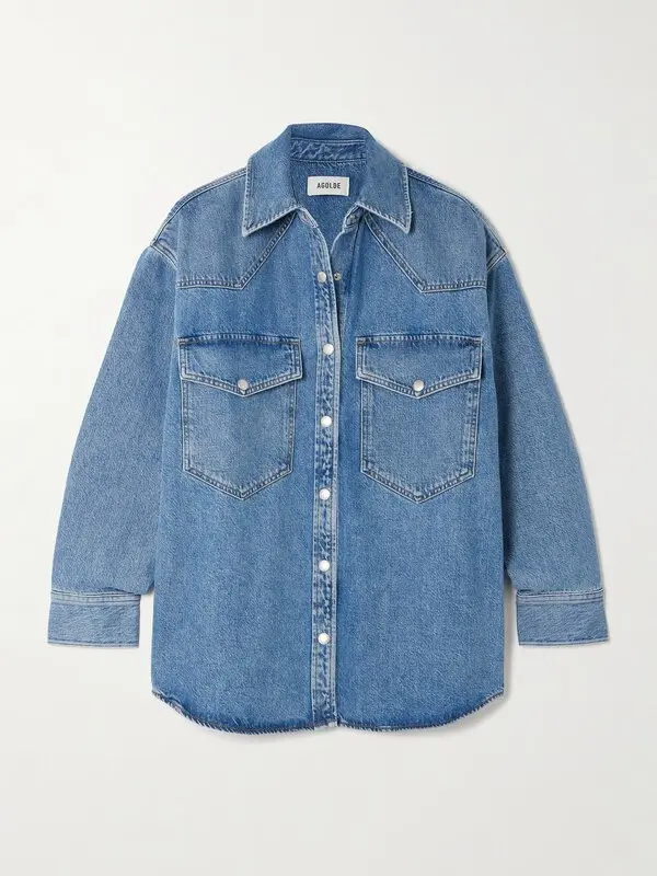 AGOLDE Lotta Organic Denim Shirt - Blue