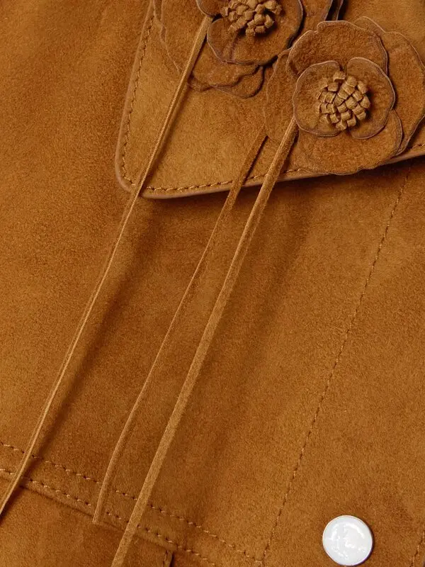 Versace Appliquéd Suede Jacket