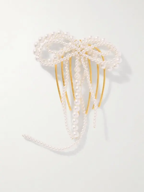 Completedworks Gold-plated Faux Pearl Hair Comb - Neutrals