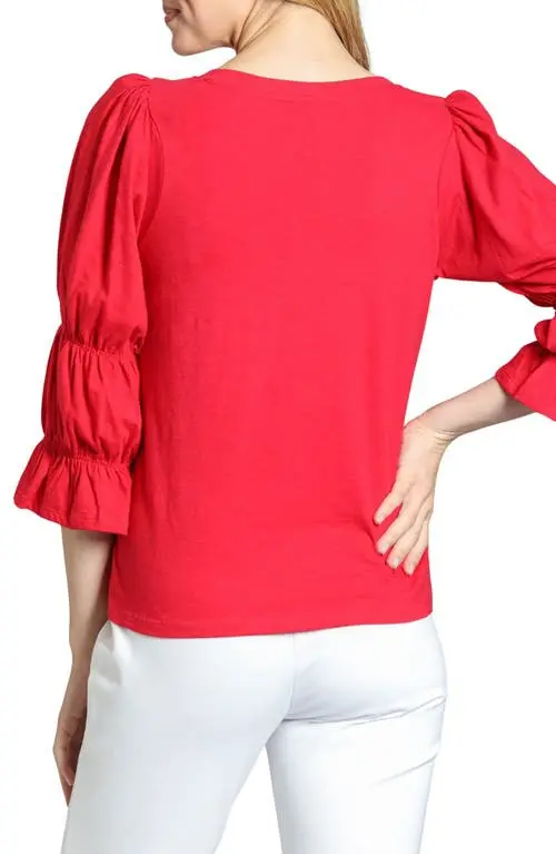 APNY Renaissance Sleeve Cotton Slub Top - Rocco Red