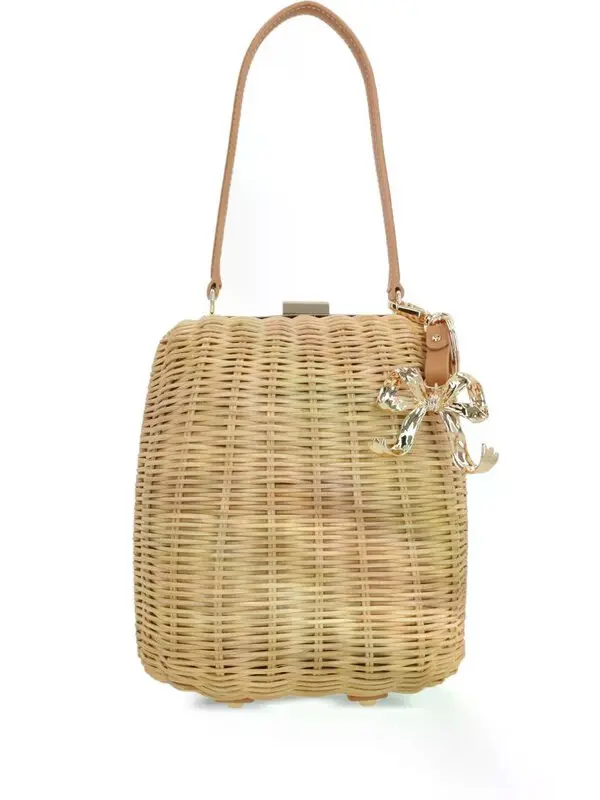 SELF-PORTRAIT Rattan Shoulder Bag - Neutrals